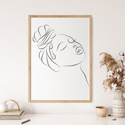 African American Line Art Abstract Black Woman Art - Etsy