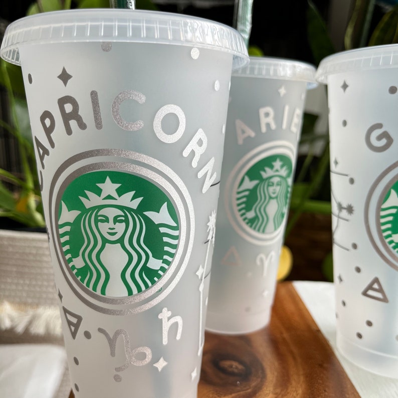 Custom Starbucks Cold Cup Zodiac Sign Cold Cup Astrology Reusable Cup ...