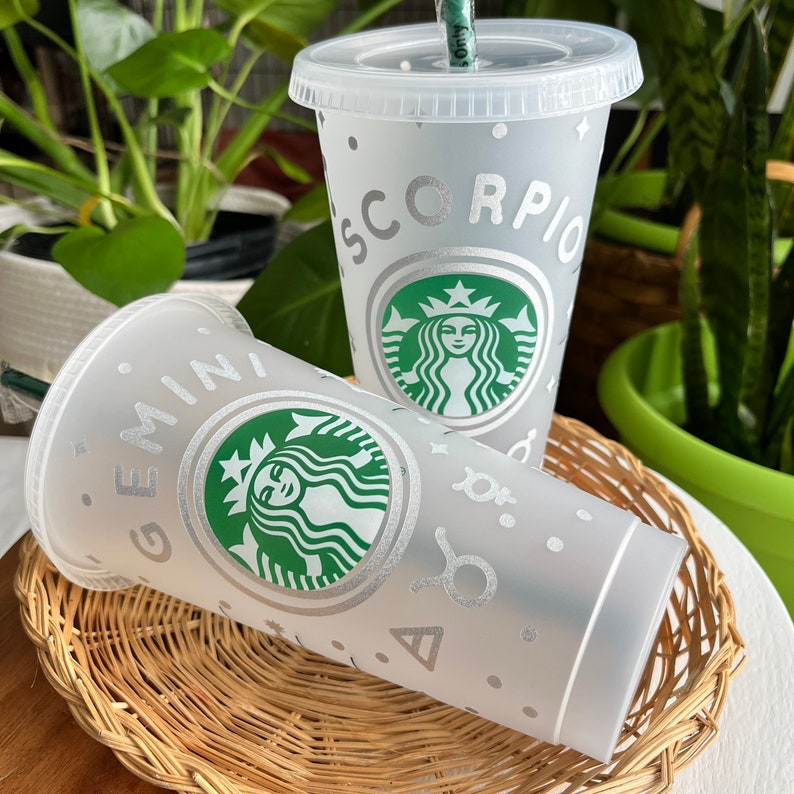 Custom Starbucks Cold Cup Zodiac Sign Cold Cup Astrology Reusable Cup ...