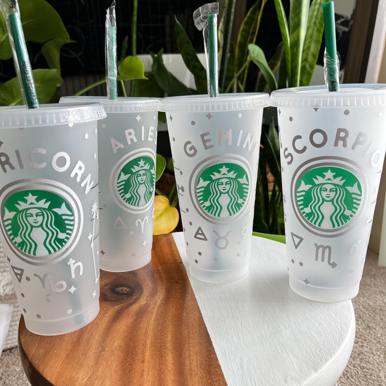 Custom Starbucks Cold Cup Zodiac Sign Cold Cup Astrology Reusable Cup ...