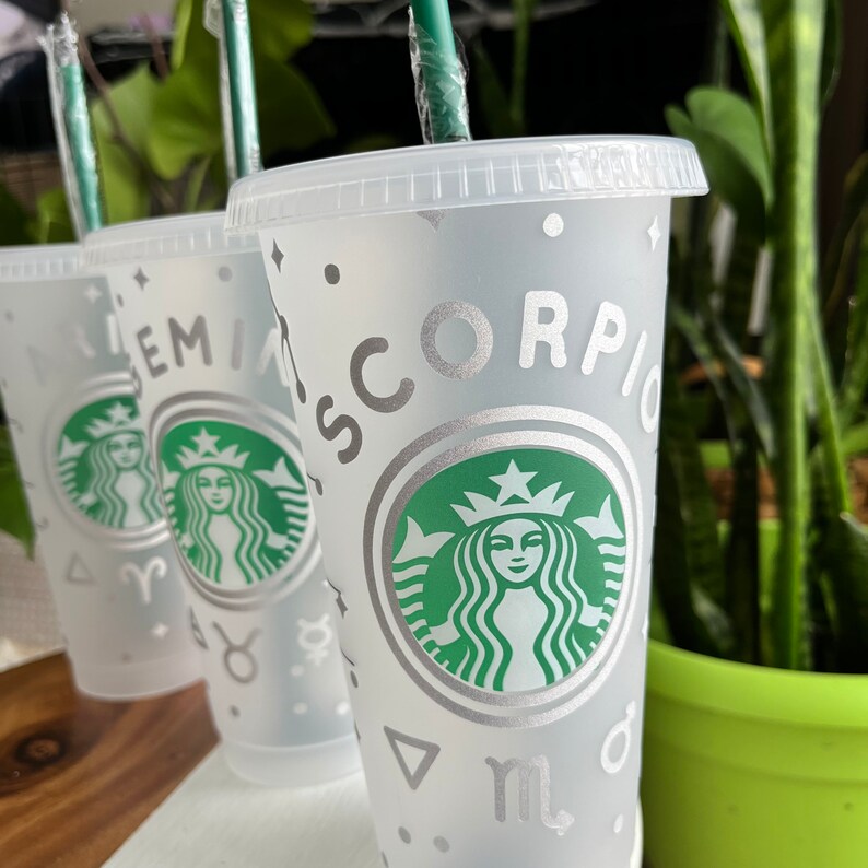 Custom Starbucks Cold Cup Zodiac Sign Cold Cup Astrology Reusable Cup ...