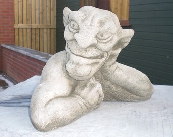 Concrete Devil Statue - Etsy