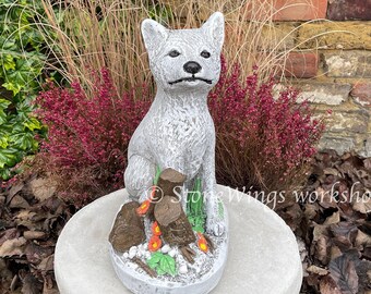 Concrete Statue Fox | Etsy UK