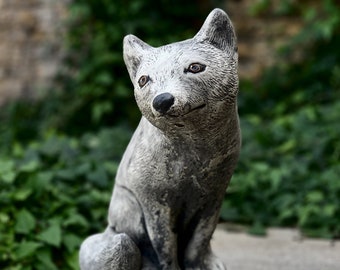 Cement Fox Garden Statue - Etsy