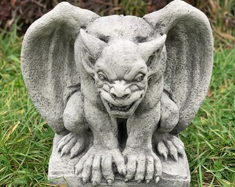 Winged Gargoyle Vampire Statue Concrete Monster Sculpture - Etsy