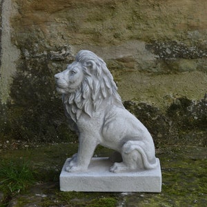 Large Stone Set of Lions Figurine Concrete Duo Lion Statues - Etsy
