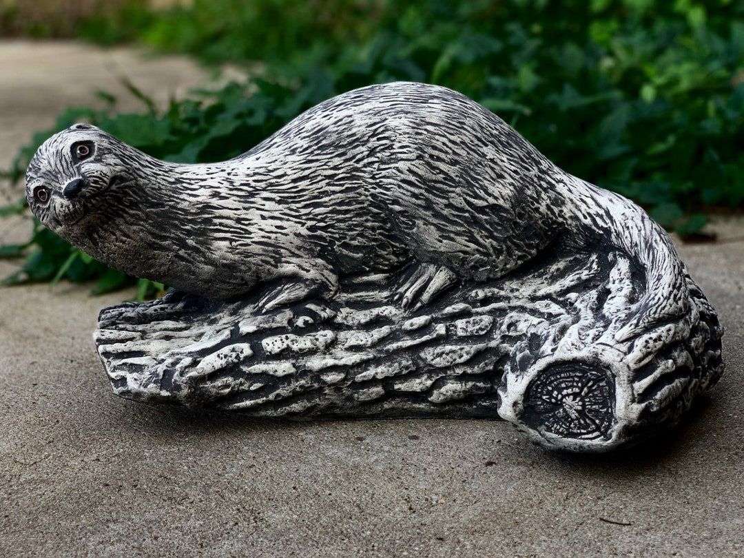 Handmade Sea Otter Cement Sea Otter Garden Otter Figurine Stone Otter ...