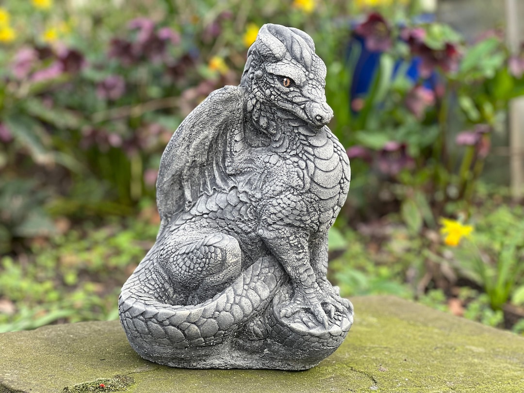 Fantasy Dragon Miniature Concrete Magic Animal Statue Home and Garden ...