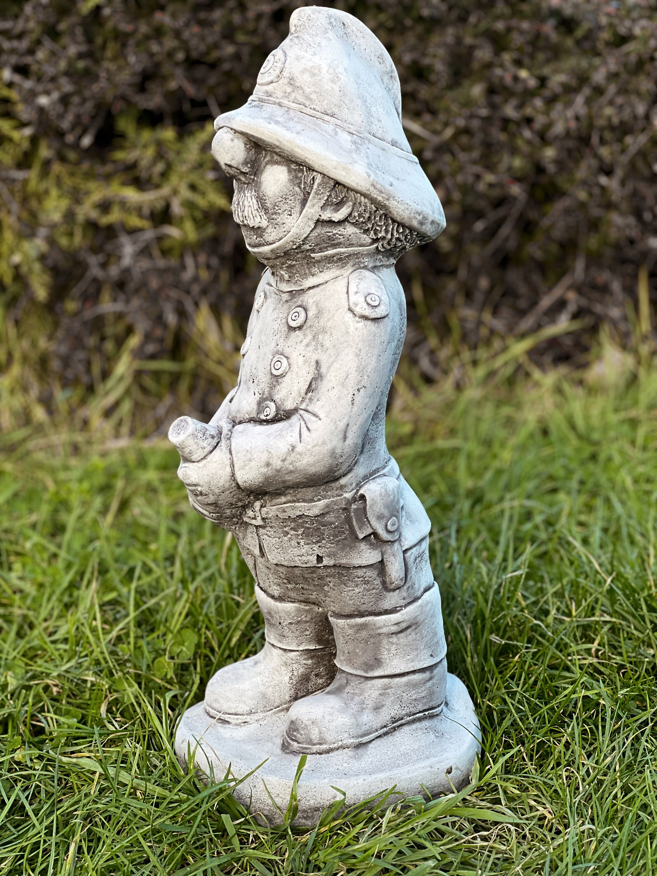 Stone Firefighter Statue Concrete Fireman Sculpture Garden Art - Etsy