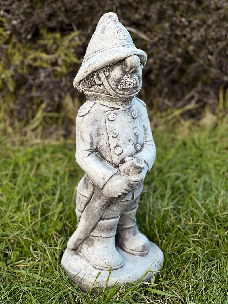 Stone Firefighter Statue Concrete Fireman Sculpture Garden Art - Etsy
