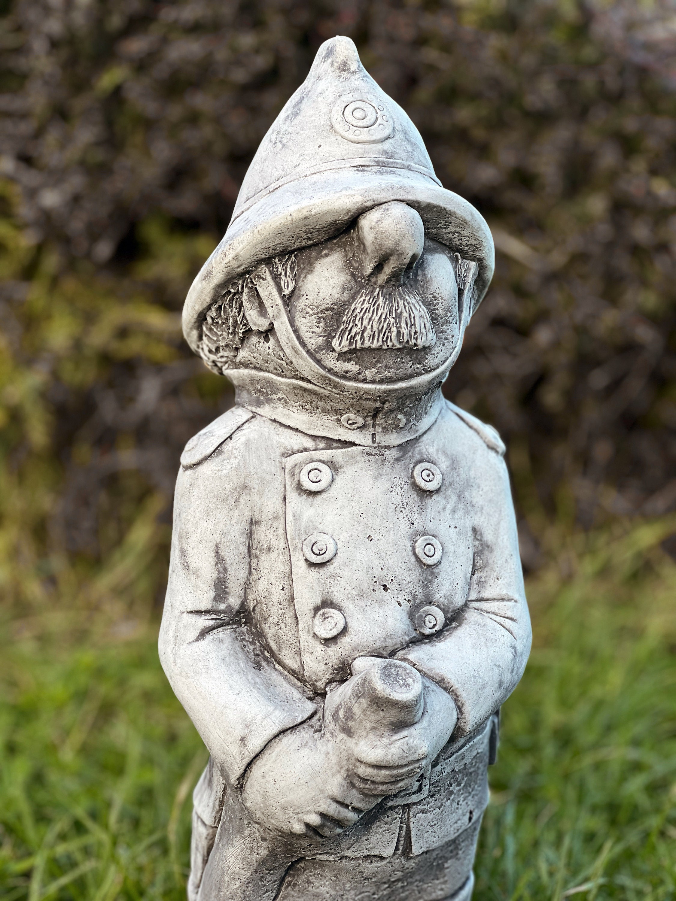 Stone Firefighter Statue Concrete Fireman Sculpture Garden Art - Etsy