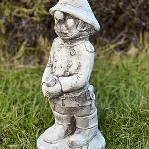 Stone Firefighter Statue Concrete Fireman Sculpture Garden Art Ornament ...