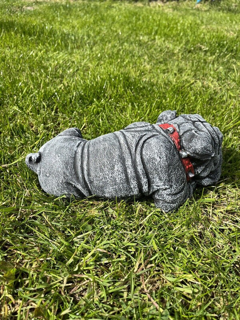 Concrete English Bulldog Statue Bulldog Garden Ornament Stone - Etsy