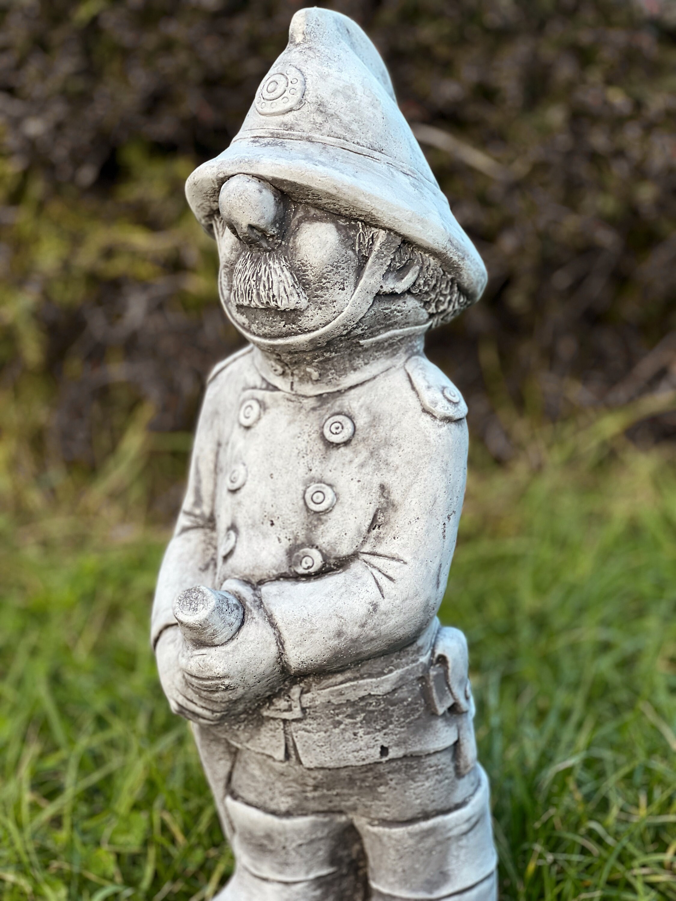 Stone Firefighter Statue Concrete Fireman Sculpture Garden Art - Etsy