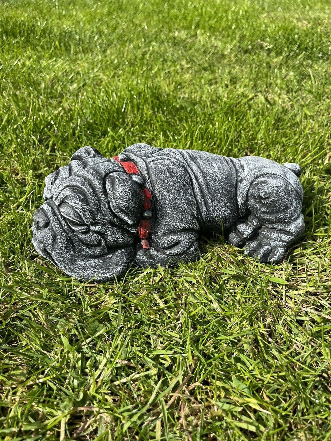 Concrete English Bulldog Statue Bulldog Garden Ornament Stone Pet Dog ...
