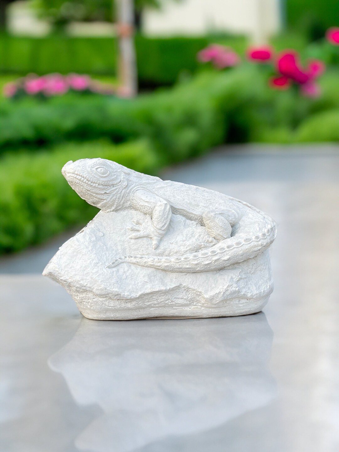 Concrete Lizard Statue Realistic Reptile Figurine Animal - Etsy