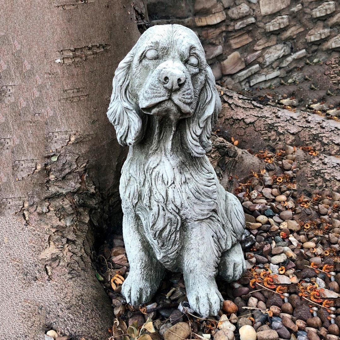 Cocker Spaniel Memorial for Garden and Home Decor Concrete Dog Statue ...