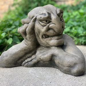 Angry Gargoyle Bust Stone Garden Gargoyle Large Guardian Sculpture ...