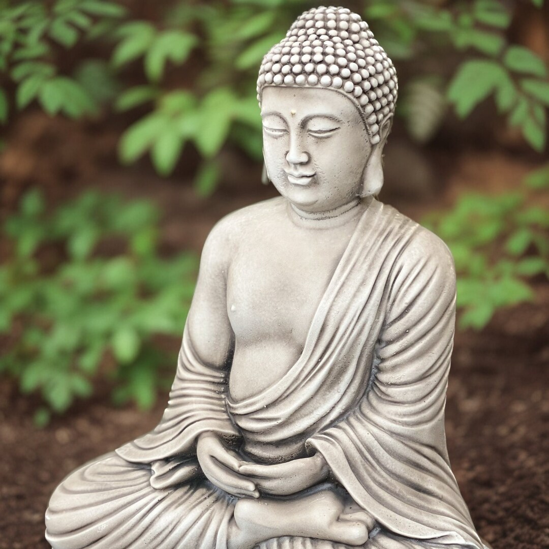 Stone Sitting Buddha Statue Concrete Buddha Figurine Cement Religious ...