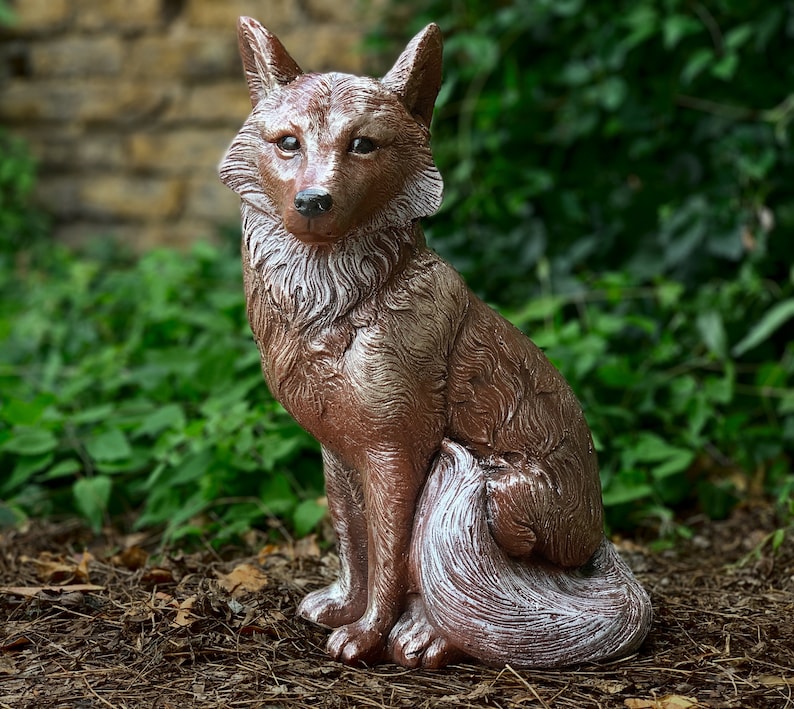 Vintage Fox Figurine Concrete Fox Statue Cement Fox Sculpture - Etsy