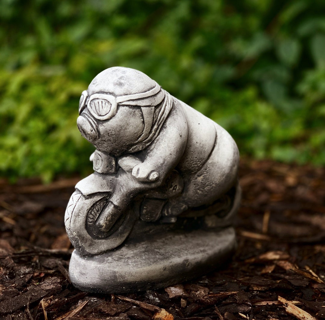 Funny Pig Figurine Creative Pig Garden Sculpture Concrete Pig Outdoor ...