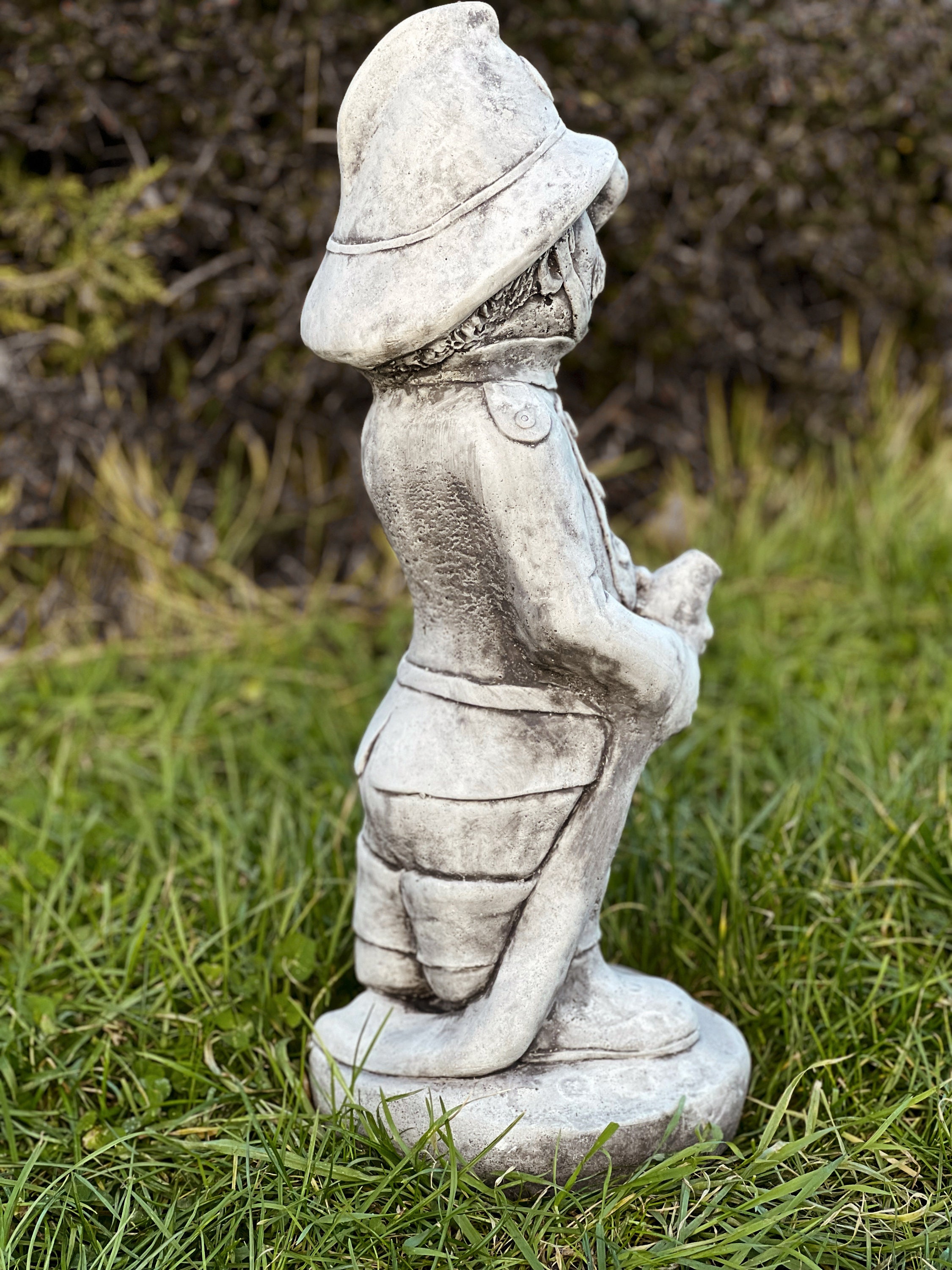 Stone Firefighter Statue Concrete Fireman Sculpture Garden Art - Etsy