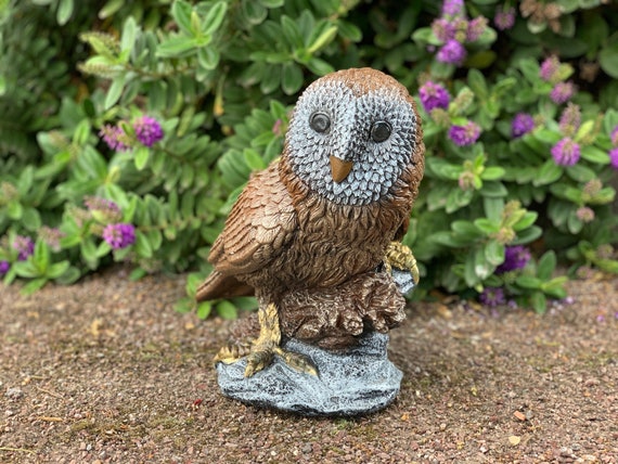 Stone Owl Sculpture Stone Garden Large Owl Bird Eagle Owl | Etsy
