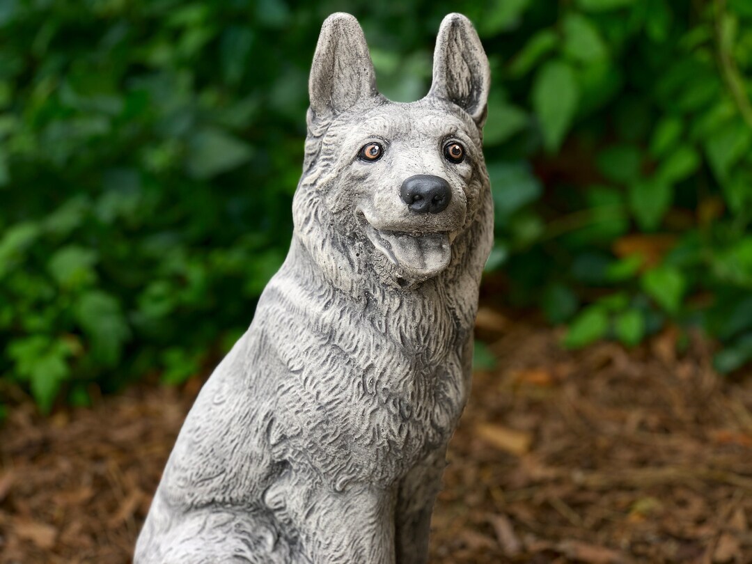 Concrete Dog German Shepherd Concrete Shepherd Figure for Garden ...