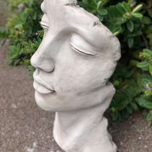Stone Garden Beautiful Face Female Bust Statue Abstract Face Figurine ...