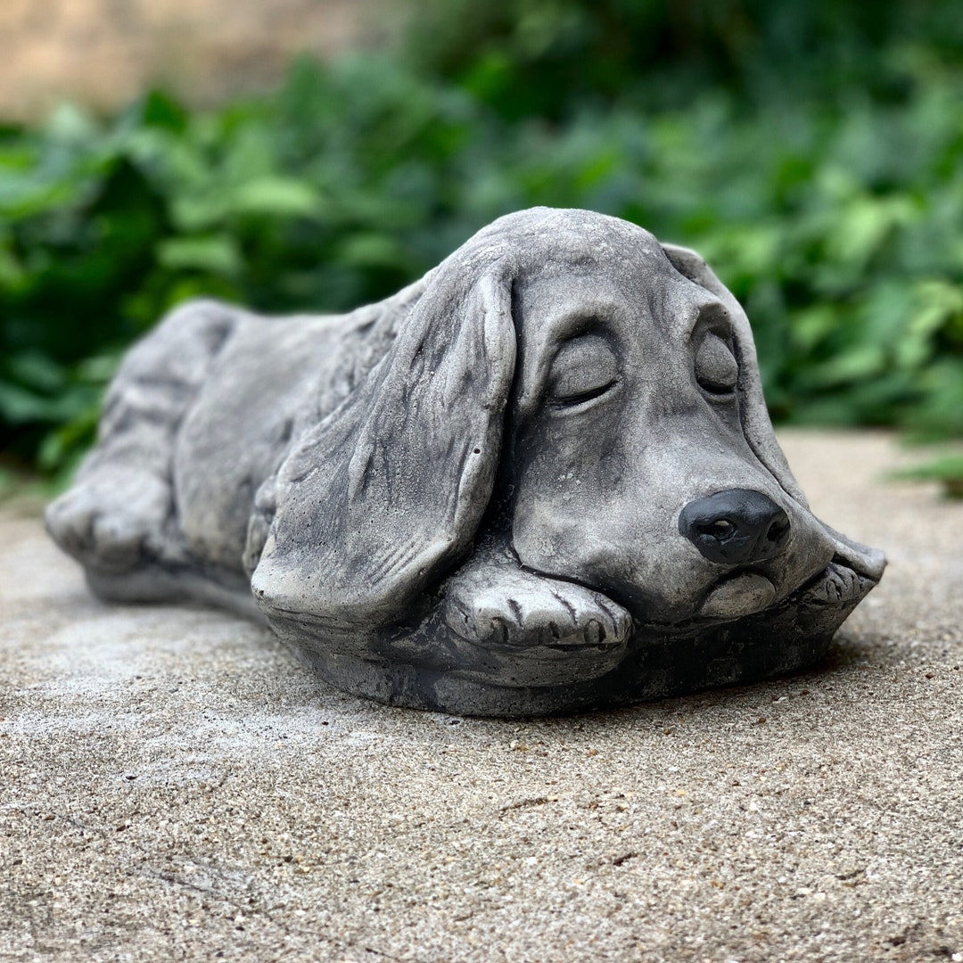 Sleeping Dog Garden Ornament Cute Puppy Sculpture Amazing Puppy ...