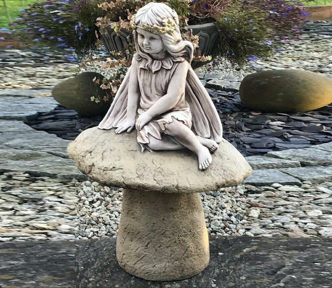 Concrete Elf Statue Stone Elf Sculpture Elf Sunflower Woodland Elf ...
