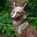 Vintage Fox Figurine Concrete Fox Statue Cement Fox Sculpture Outdoor ...