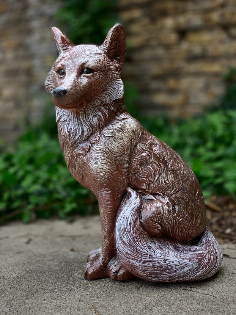 Vintage Fox Figurine Concrete Fox Statue Cement Fox Sculpture - Etsy