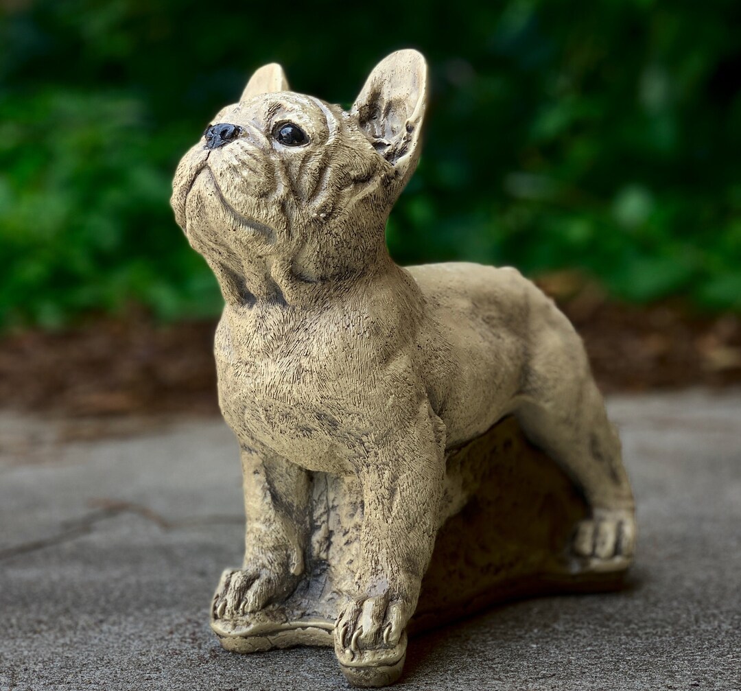 Concrete French Bulldog French Bulldog Stone Statue Bulldog Garden ...