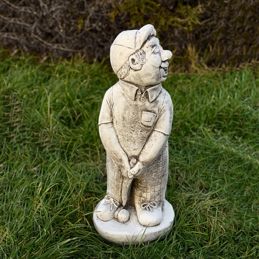 Funny Golf Player Sculpture Concrete Golfer Statue Stone - Etsy