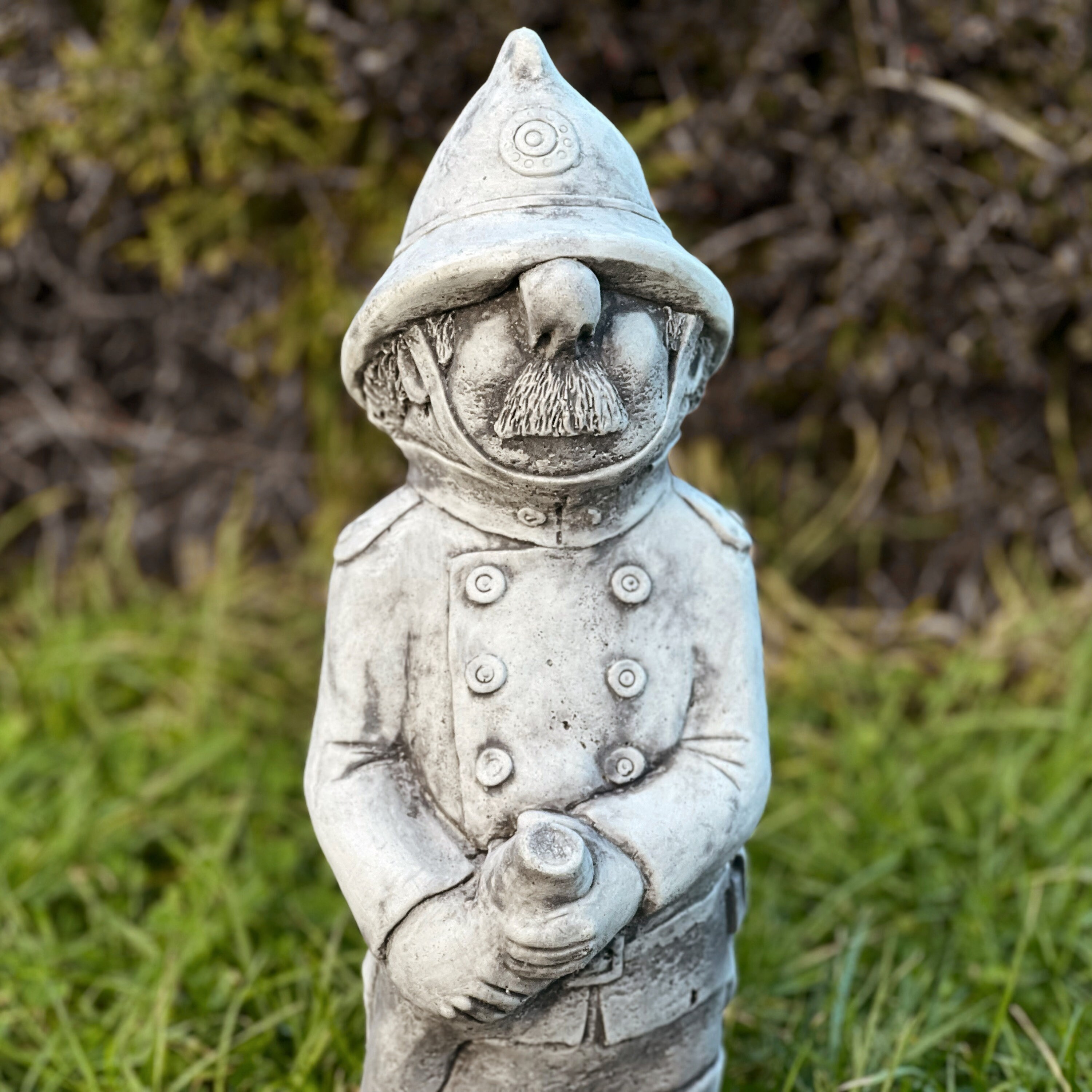 Stone Firefighter Statue Concrete Fireman Sculpture Garden Art - Etsy