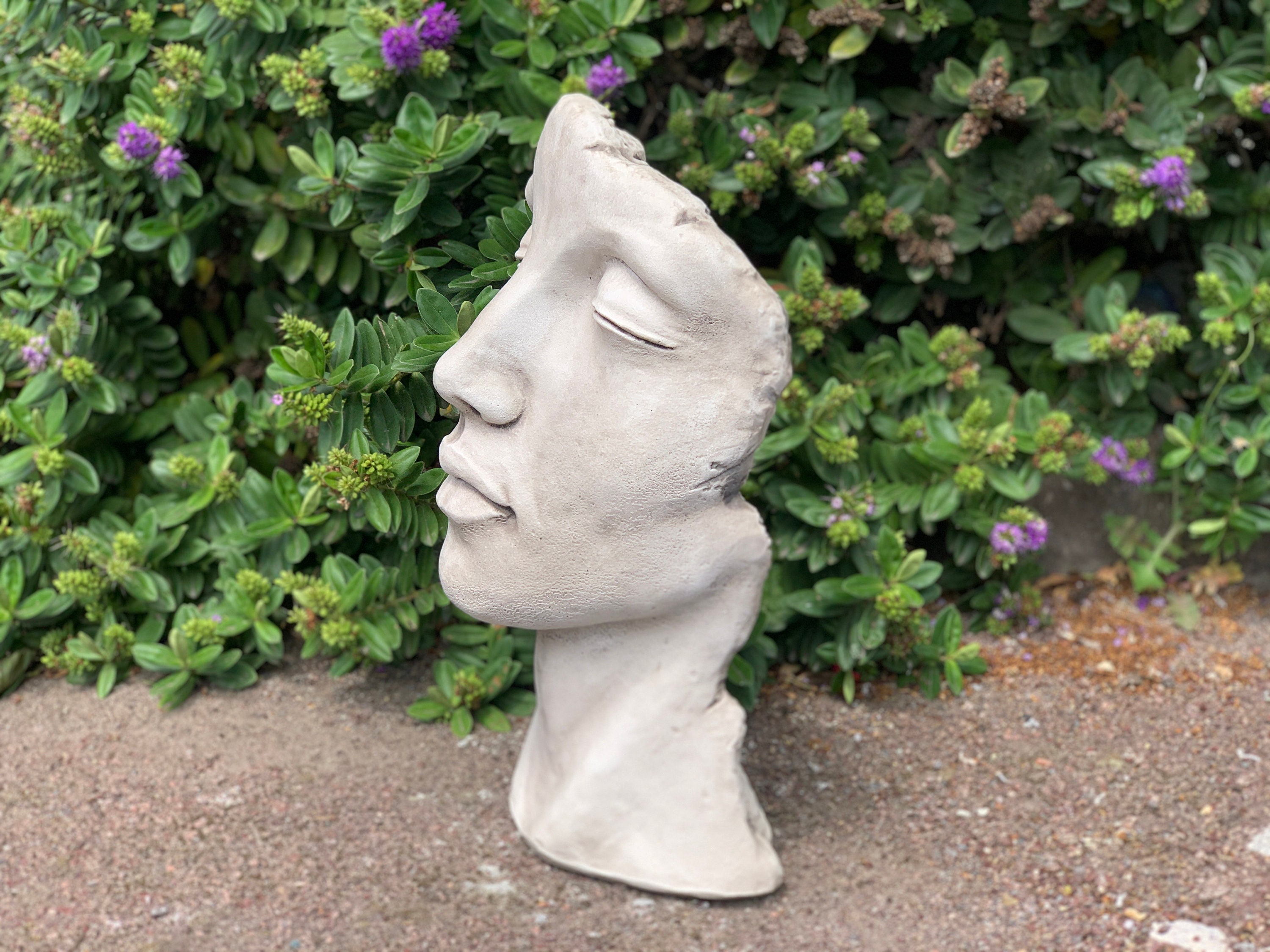Stone Garden Beautiful Face Female Bust Statue Abstract Face - Etsy UK