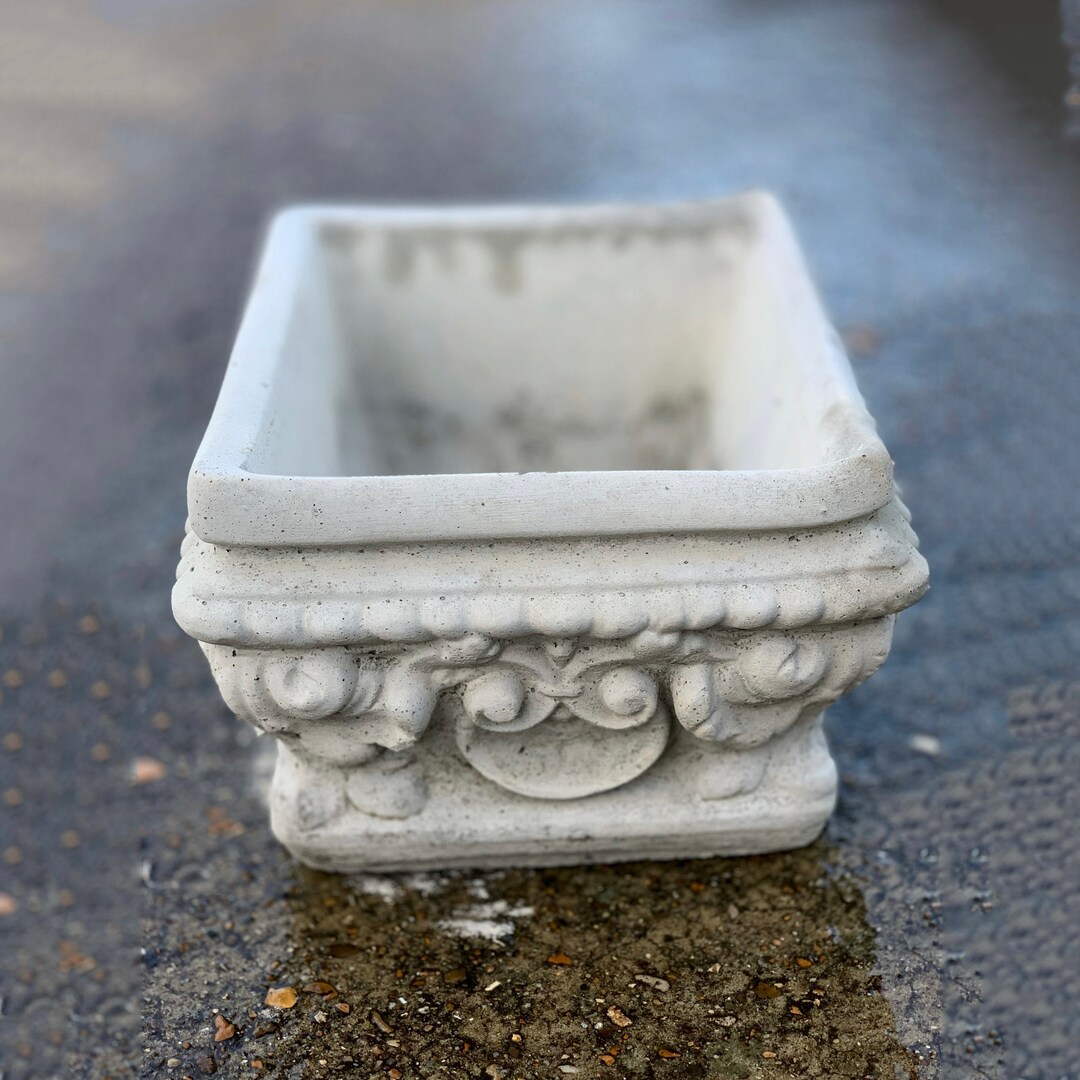 Concrete Garden Planter Stone Flower Pot Outdoor and Indoor Decor ...