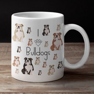 English Bulldog Mug: 11oz Ceramic Bulldog Lover Gift - Etsy