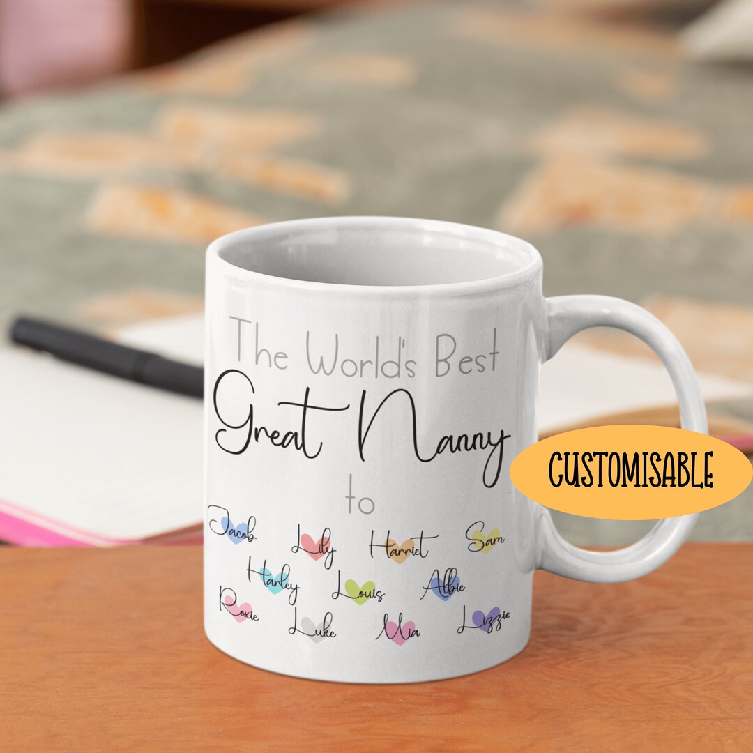 World's Best Great Nanny Mug, Personalised Grandma Gifts From the ...
