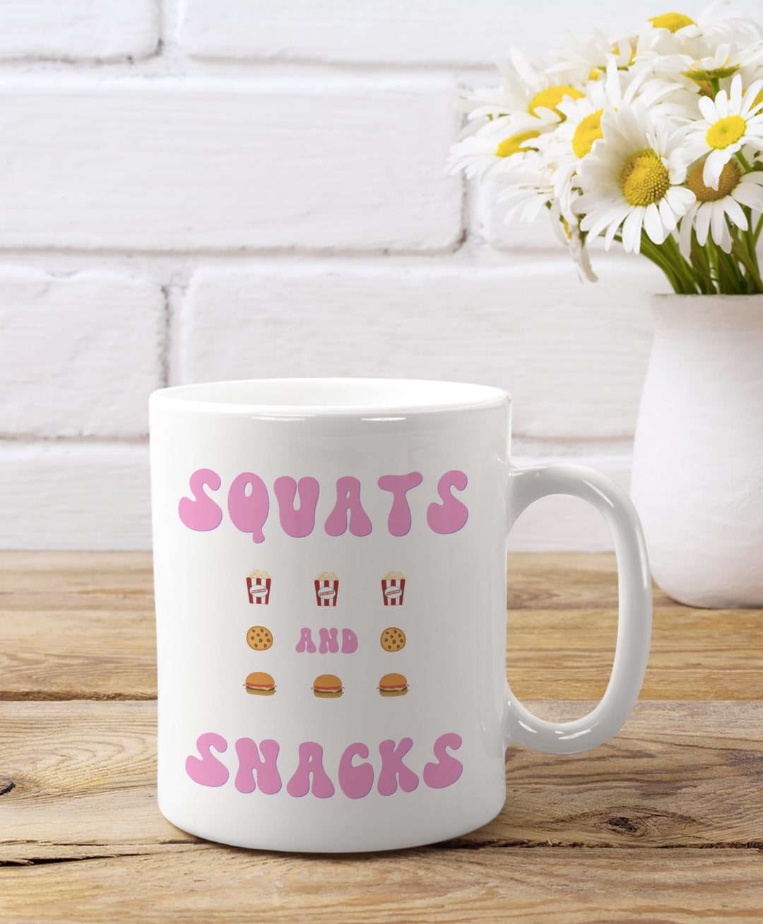 Gym Girl Mug Gym Gifts for Her Squat Mug Squats Mug Squat and Snacks ...