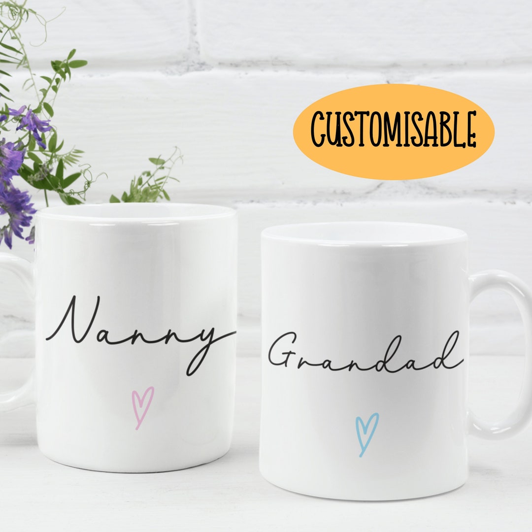Nanny and Grandad Mugs - New Grandparents Gifts - Nanny Gifts Grandad ...