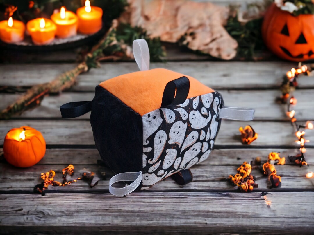 Halloween Baby Sensory Cube Cute Ghosts Rattle Toy Gothic Goth ...