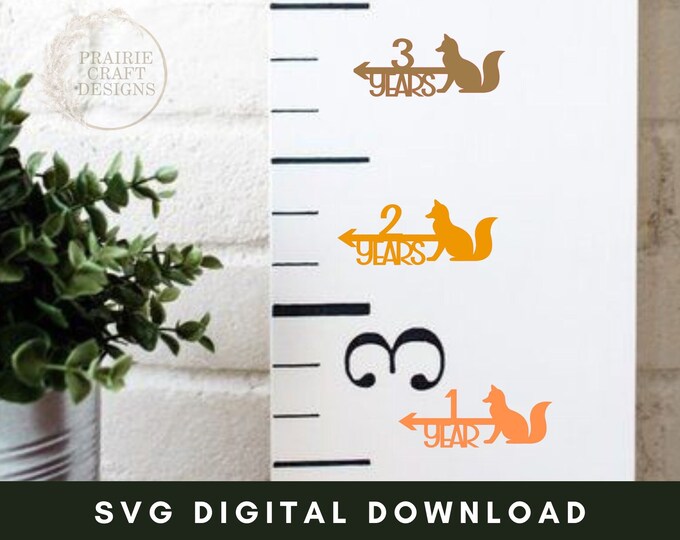 Digital Download - Fox Growth Chart Height Marking Arrows SVG | English ...