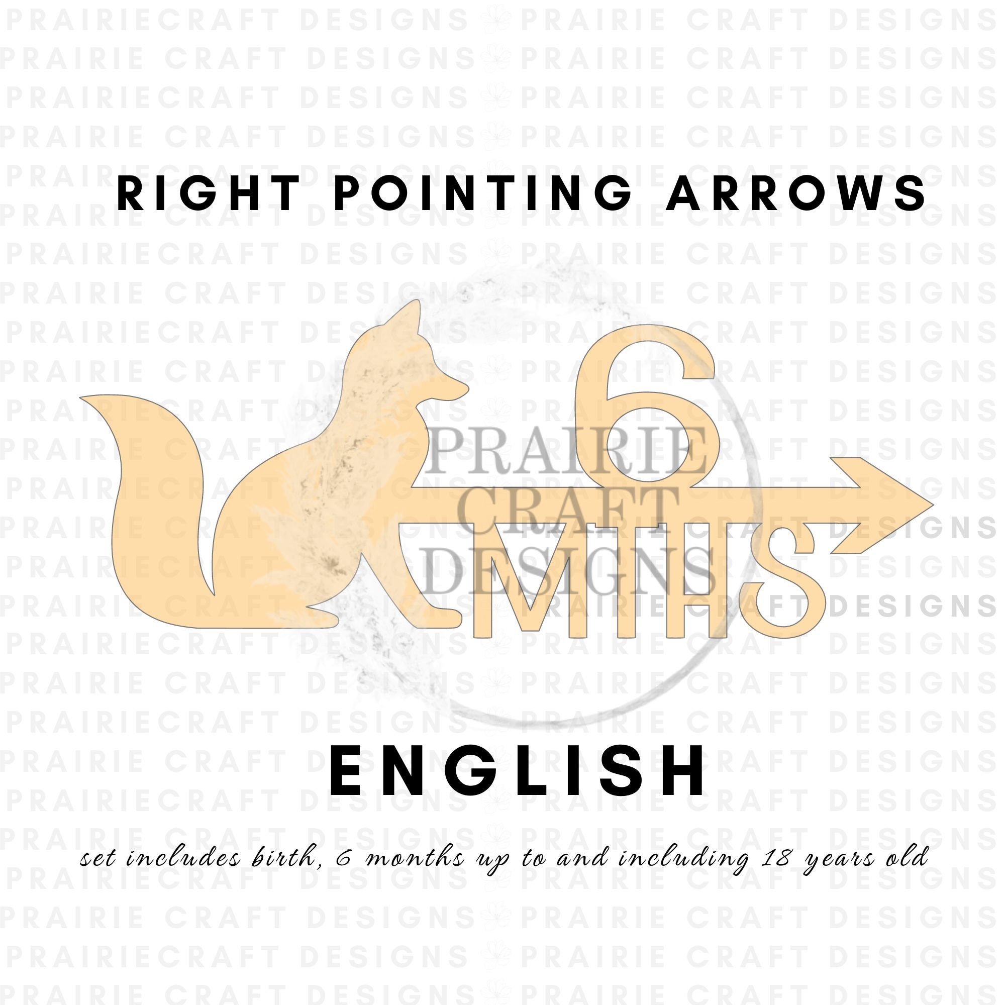 Digital Download Fox Growth Chart Height Marking Arrows SVG English ...