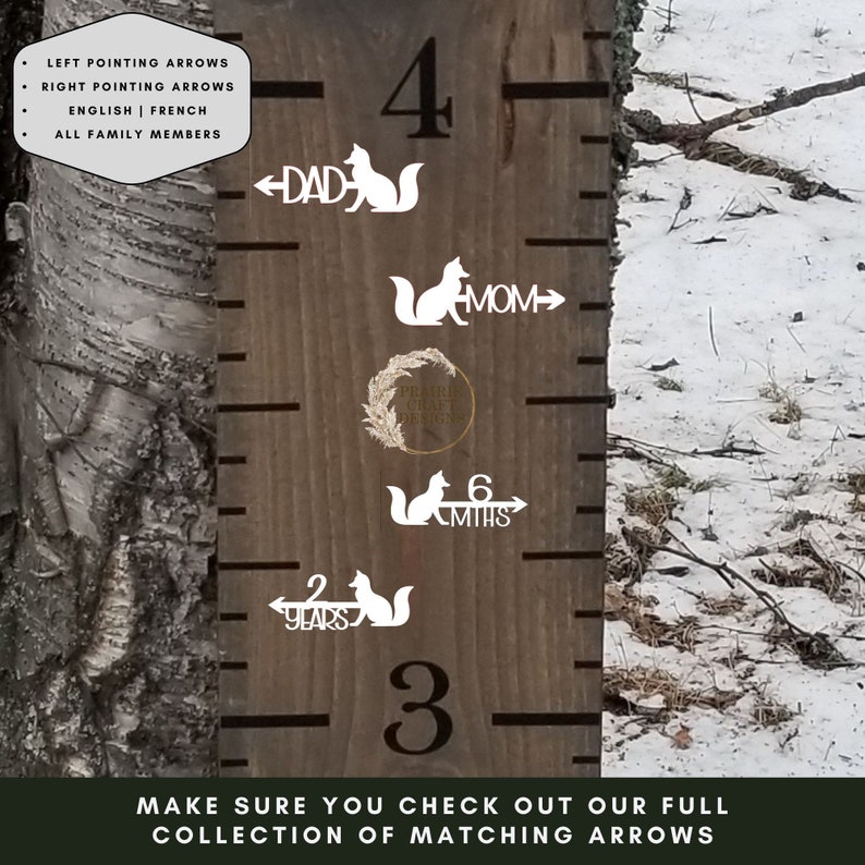 Digital Download Fox Growth Chart Height Marking Arrows SVG - Etsy