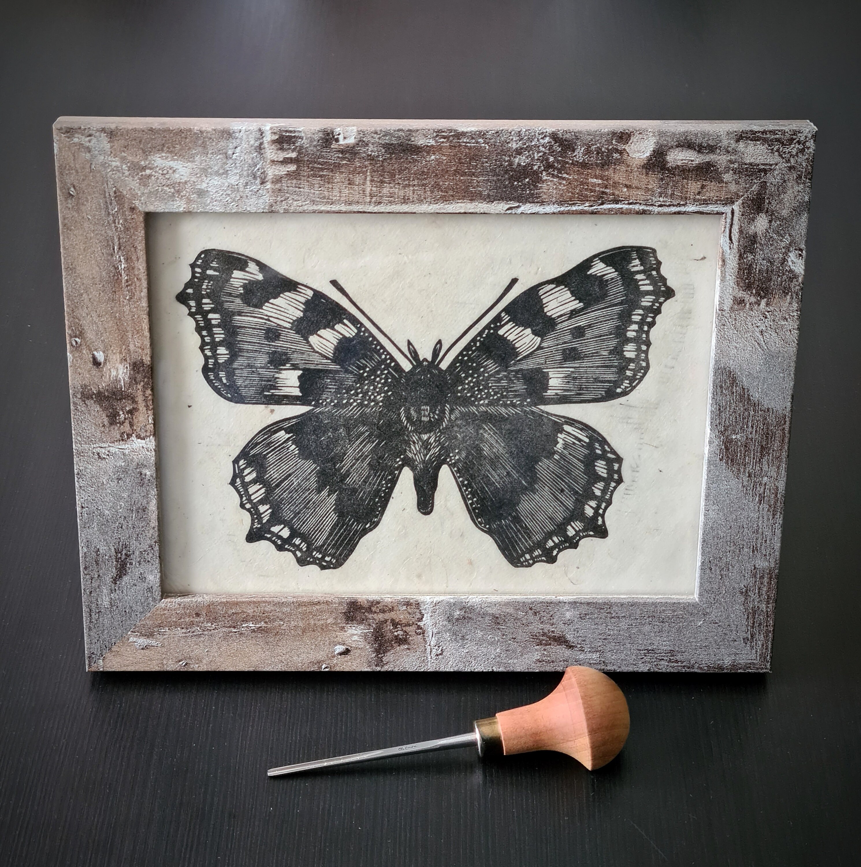 Tortoiseshell Butterfly - Original Handmade Linocut Print - Etsy