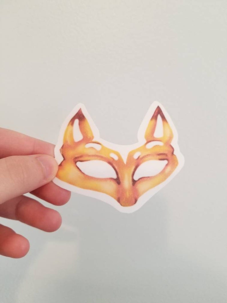 Fox Faerie Masquerade Mask Waterproof Sticker Bookish - Etsy