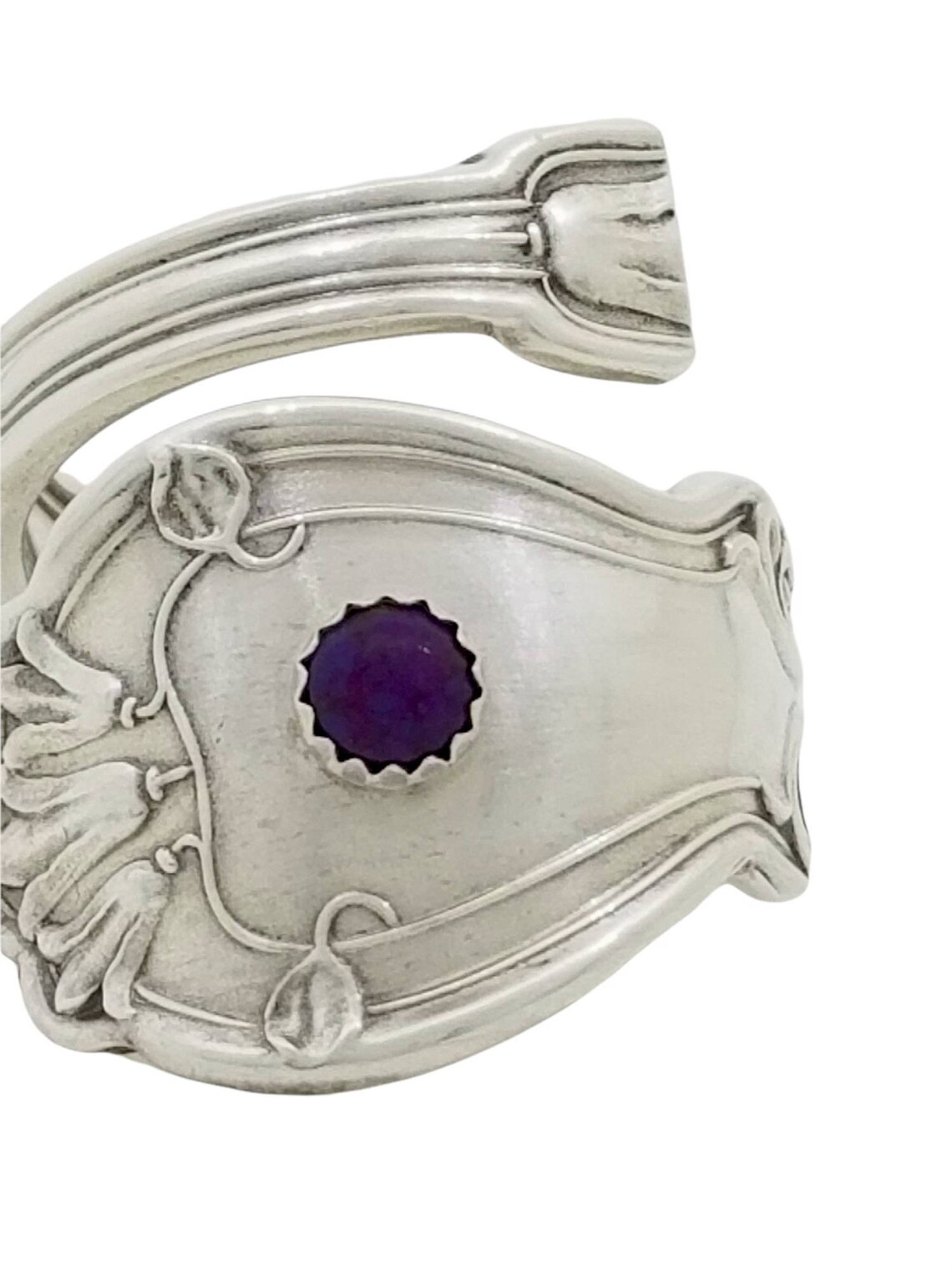 Sterling Silver Spoon Ring Lion Anchor Markings Purple - Etsy