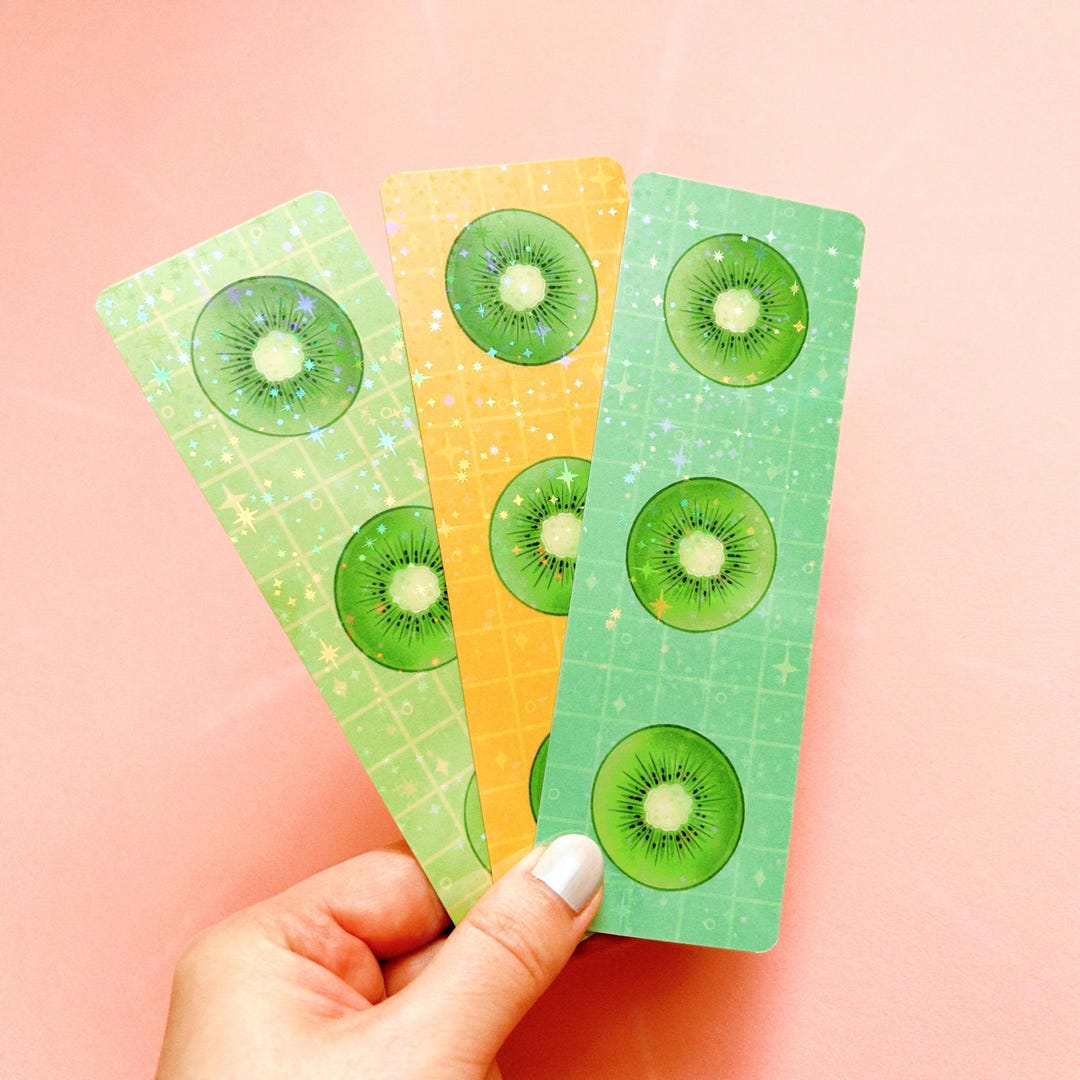 Kiwi Bookmark Set (fruit Bookmarks, Kiwi Gifts, Bookclub, Book Club ...
